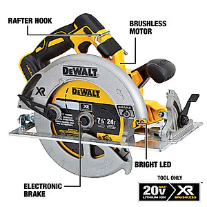 DEWALT 20V MAX 7-1/4-Inch Circular Saw with Brake, Tool Only, Cordless (DCS570B)