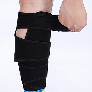 ASkinds Adjustable Calf Brace Shin Splint Support Leg Compression Sleeve Calf Wrap Support for Men Women Sports Strain Injury(Black)