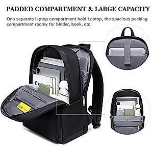 School Backpack for Women & Men - Casual School Backpack Water Resistant Bookbag with Laptop & Bottle Side Pockets for Boys Girls School Bag for Elementary Middle High School College Students