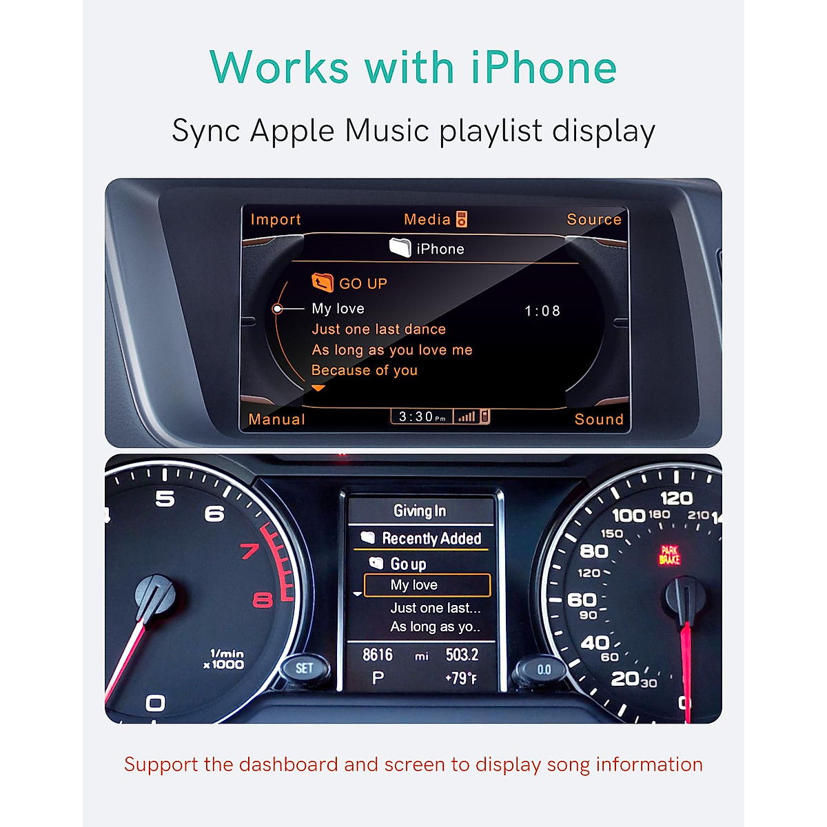 CHOOCL Bluetooth 5.0 aptX-HD Car Adapter Compatible for Audi MMI 3G AMI Music Interface,Audi Symphony,Audi Concert,Mercedes Media Interface and Volkswagen MDI Connector(A1-3000A)