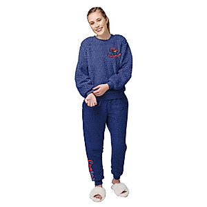 FOCO Kansas Jayhawks NCAA Womens Sherpa Lounge Set - L