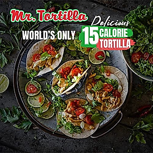 Mr. Tortilla Low Carb Keto Soft Taco Shells, Vegan Healthy Snacks & Bread Alternative, 1 Net Carb 15 Calories Delicious Small Batch Kosher Wraps - (Multigrain, 24 Count)