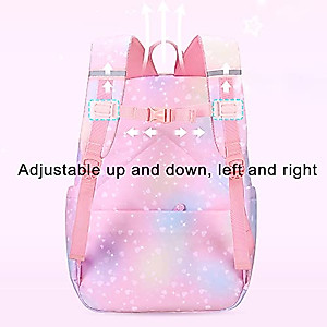 Rainbow Backpack for Girls, Large Capacity Cute School Laptop Backpacks Preschool Kindergarten Bookbag Casual Travel Backbag