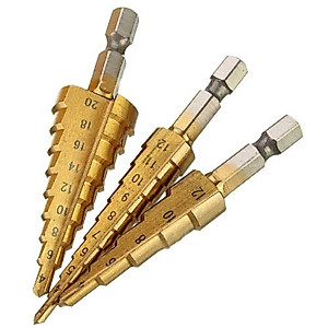3pcs 4-12 4-20 3-12mm Step Drill Bits High Speed Steel Cone Titanium Coated Tool Sets Metal wood plastic Hole Cutter