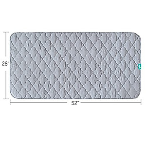Waterproof Crib Mattress Protector Pad 28" x 52",Anti Slip & Durable Waterproof Pad Mat for Baby Standard Crib/Bed Pads Grey