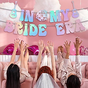 Generic in My Bride Era Banner，Glitter bridal shower party banner，in My Bride Era Decoration，Bride to Be Banner，Wedding Bridal Shower Bachelorette Party Decorations, Iridescent
