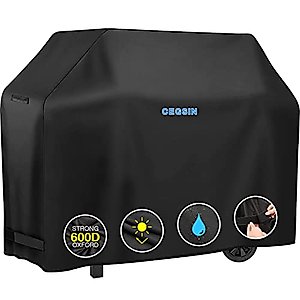 Cegsin 58 Inch Grill Cover, Heavy Duty Waterproof BBQ Grill Cover, UV and Fade Resistant Gas Grill Cover, 600D Outdoor Grill Cover Fits Grills of Weber Brinkman Char-Broil, Etc-Black