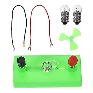 PATIKIL DIY Generator Motors Set, 2Pcs Mini Hand Generator Motor Kit with Bulb Lamp Holder Hand Cranked Power Generator Science for LED Light Bulb Windmill