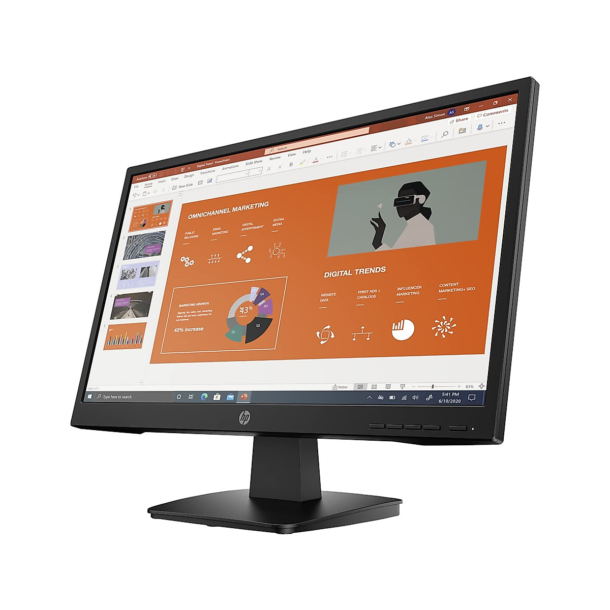HP P22va G4 21.5 inch 1080P Computer Monitor, Full HD Anti-Glare VA Display, 3000:1 Contrast Ratio, HDMI, VGA, VESA Mount, Low Blue Light Mode, Ideal for Home and Business, Black (2022 Latest Model)