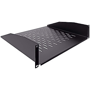 NavePoint 2U 19-Inch Universal Vented Rack Mount Cantilever Server Cabinet Shelf 14-Inches Deep Black