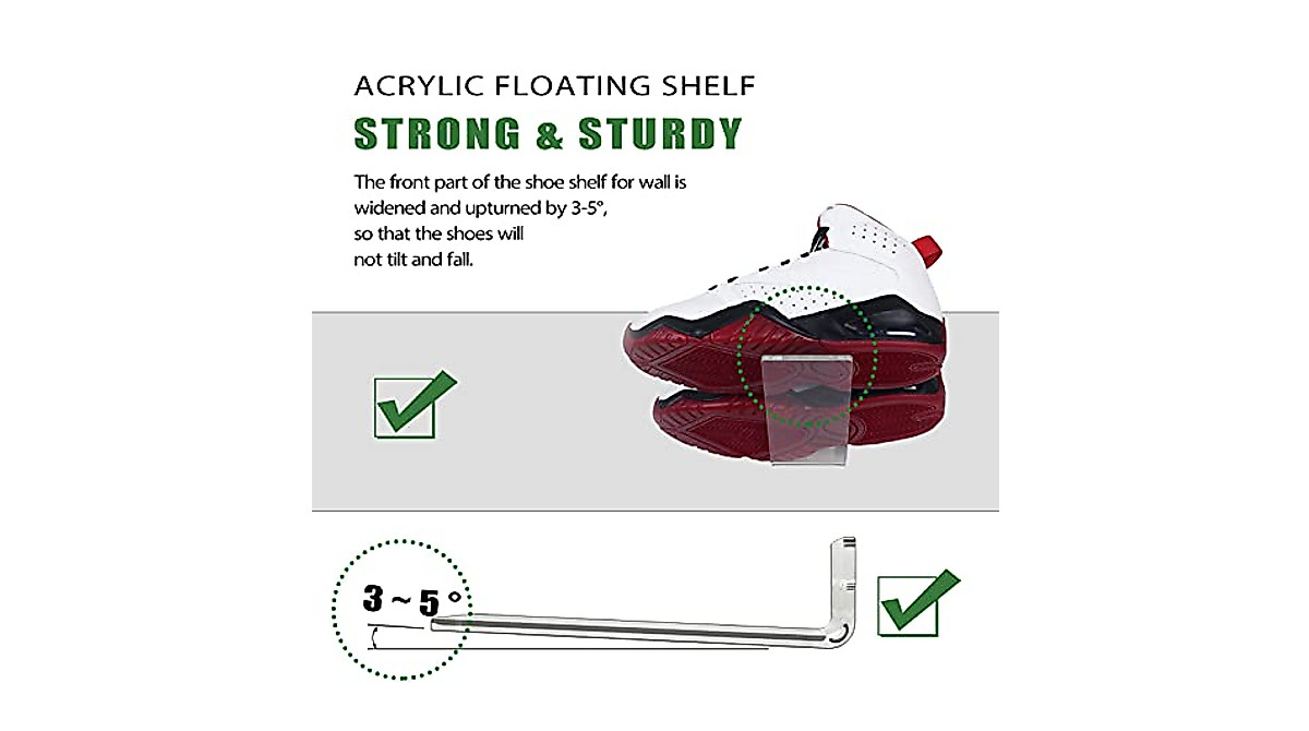SIPRDE Floating Shoe Shelves Set of 6 for Wall Display of Sneakers