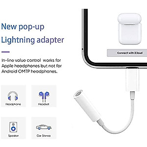 Apple MFi Certified 2 Pack Lightning to 3.5mm Headphone Aux Audio Jack Adapter, Aprolink iPhone Dongle Cable Earphones Headphones Converter Compatible with iPhone 12 12 Pro 11 11 Pro X XR XS Max 8 7