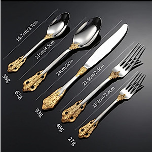 ELiTA ESSENTIALS Luxury 30 Pcs Silverware Set, Royal Flatware Set, Modern 304 Stainless Steel Flatware, Cutlery, Tableware. Serving 6. (Gold & Silver)