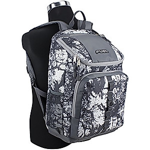 FUEL Wide Mouth Sports Backpack with Laptop Compartment for Work, Travel, Outdoors - Gray Flannel/Soft Silver