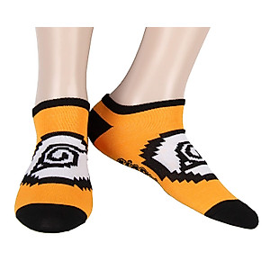 Bioworld Naruto Ninja Anime Adventures 5 Pair Mix and Match No Show Ankle Socks