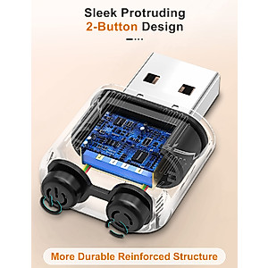 STARSIKI 2 Buttons Improved Tiny Mouse Jiggler Undetectable, 2 Buttons of On/Off Switch and 3 Cursor Movement, USB-C Adapter Protective Cap Mouse Mover Device Automatic Mouse Wiggler Shaker Giggler