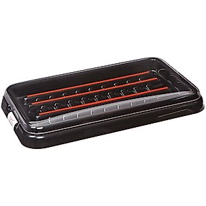 Simport Stain Tray M920-1 ABS Plastic Slide Staining System with Clear PETG Lid, Capacity of 20 Slides, 15" L x 9-3/8" W x 1-3/4" H