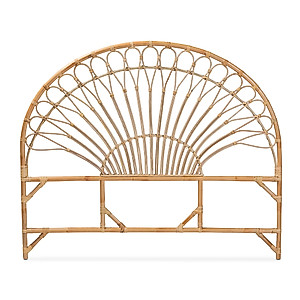 Baxton Studio Devereaux Natural Rattan Standalone Headboard, King