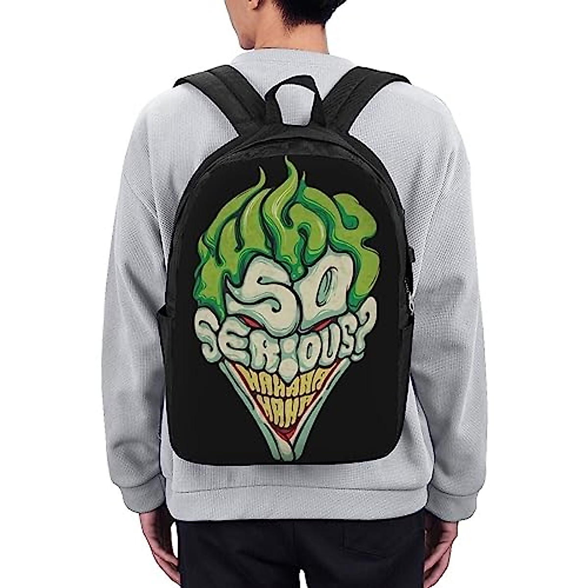 NewCowByy Joker Classic Basic Casual Backpack Vintage Laptop Backpack, Travel Backpack Fashion Backpack Sports Backpack with USB