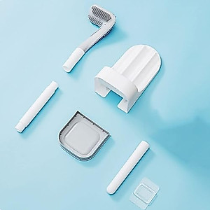 Silicone Toilet Bowl Brush Wall Mounted Floor Toilet Brush Plastic Toilet Cleaner Brush and Holder Set 3.4 X 3.5 X 16 Inch