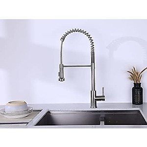 Pull Down Faucet Head Replacement With 3 Function Faucet Spray Head,Slothsource Stainless Steel Kitchen,G1/2 Connector, Brushed Nickel