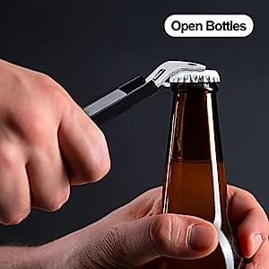 BEATURE Bottle Opener - 3 Pieces Magnetic Beer Bottle Openers - Metal Can Punch Opener Magnet for Fridge, 3 Colors