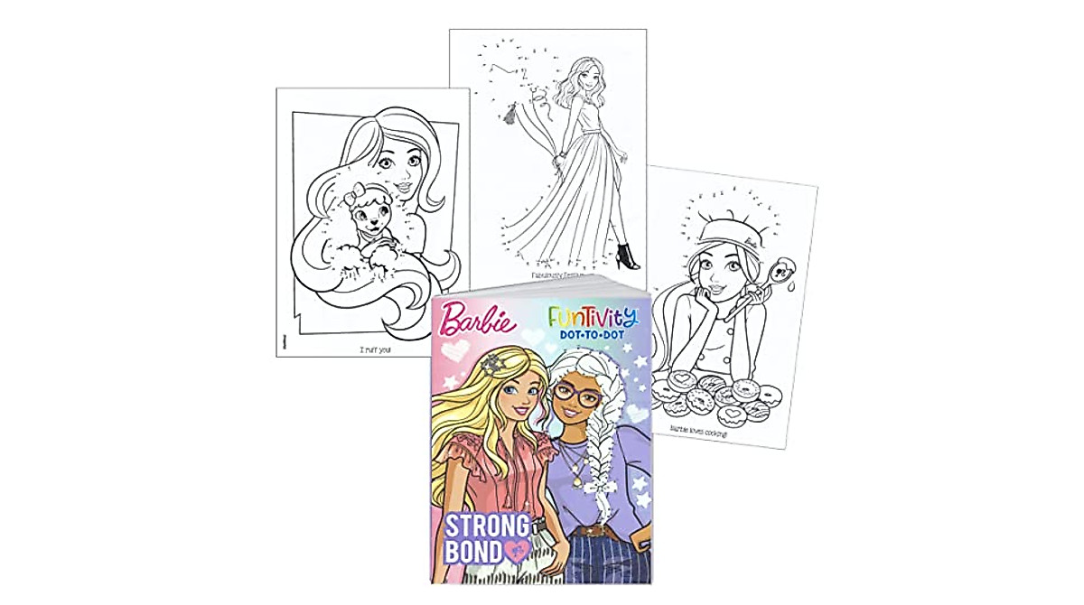 Barbie Dot-to-Dot & Coloring Book Set for Kids