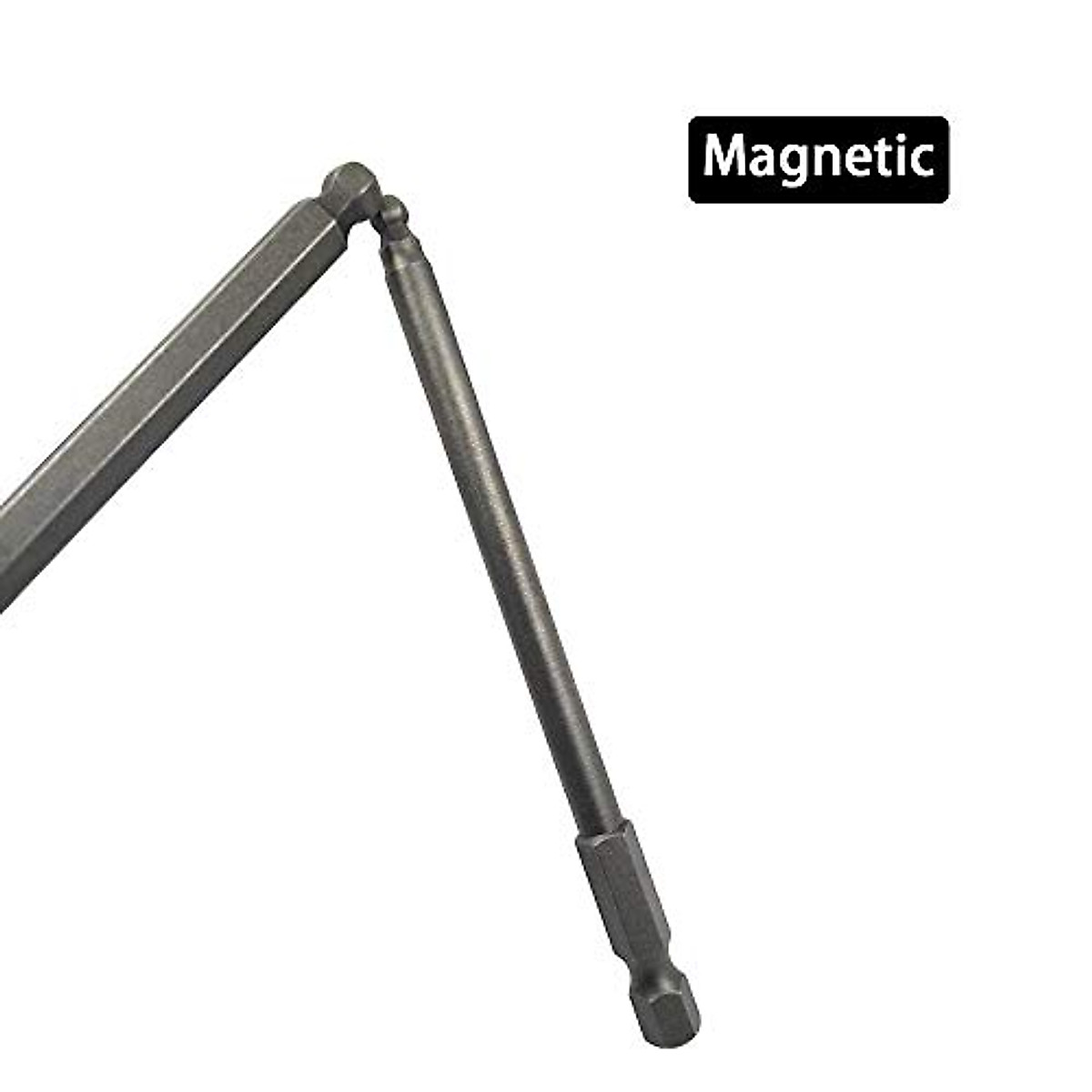 Wolfride 5pcs Ball end hex Shank Screwdriver bit Set Ball end Drill bit Magnetic with 1/4 Inch Hex Shank 100mm Length |2.5mm 3mm 4mm 5mm 6mm