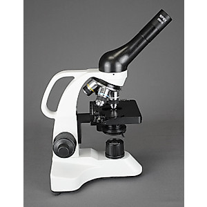 Parco Scientific 3050-100-RC Monocular Compound Microscope, 10x WF Eyepiece, 40x—1000x Magnification, LED Illumination, Coaxial Coarse & Fine Focus, Mechanical Stage, Rechargeable Battery