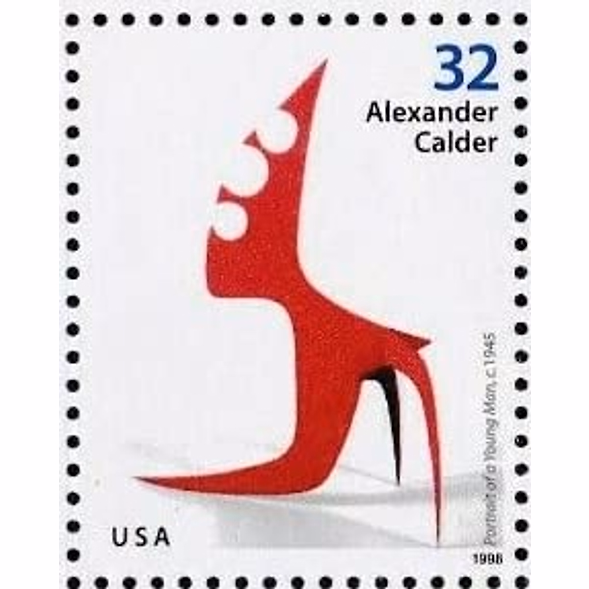 USPS Alexander Calder Full Sheet, Cent Postage Stamps, USA 1997, Scott 3198-3202
