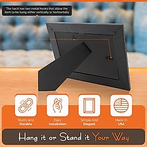 iFrame DIY Adjustable Easel Back for 8x10 Picture Frames – Solid Black Cardboard Display Stand for Photos, Art, Tiles & More, Tabletop Easel, Made in USA (Pack of 4)