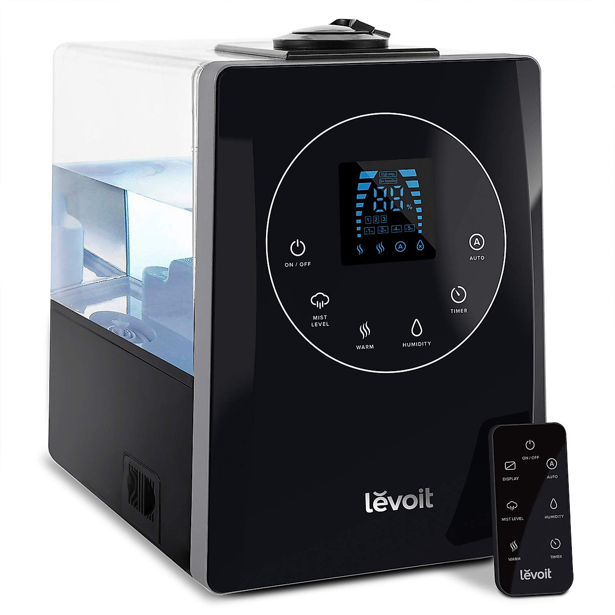 LEVOIT Humidifiers for Large Room Bedroom (6L), Black & Humidifiers for Bedroom Large Room Home, 6L Top Fill Cool Mist Air Ultrasonic for Plants Indoor with Essential Oils Diffuser, Gray