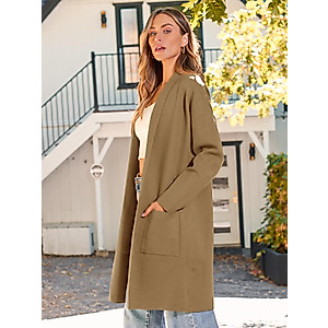 LILLUSORY Women's Oversized Long Cardigan Sweaters 2024 Fall Trendy Coatigan Jackets Knit Business Casual Outfits Camel