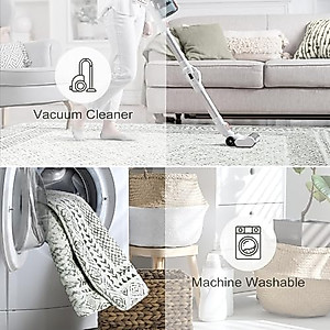 Uphome Moroccan Washable Runner Rug 2x6, Soft Non-Slip Geometric Hallway Rug Runner, Modern Boho Diamond Bathroom Runner, Farmhouse Bohemian Printed Throw Carpet for Kitchen Porch Sofa Bedroom