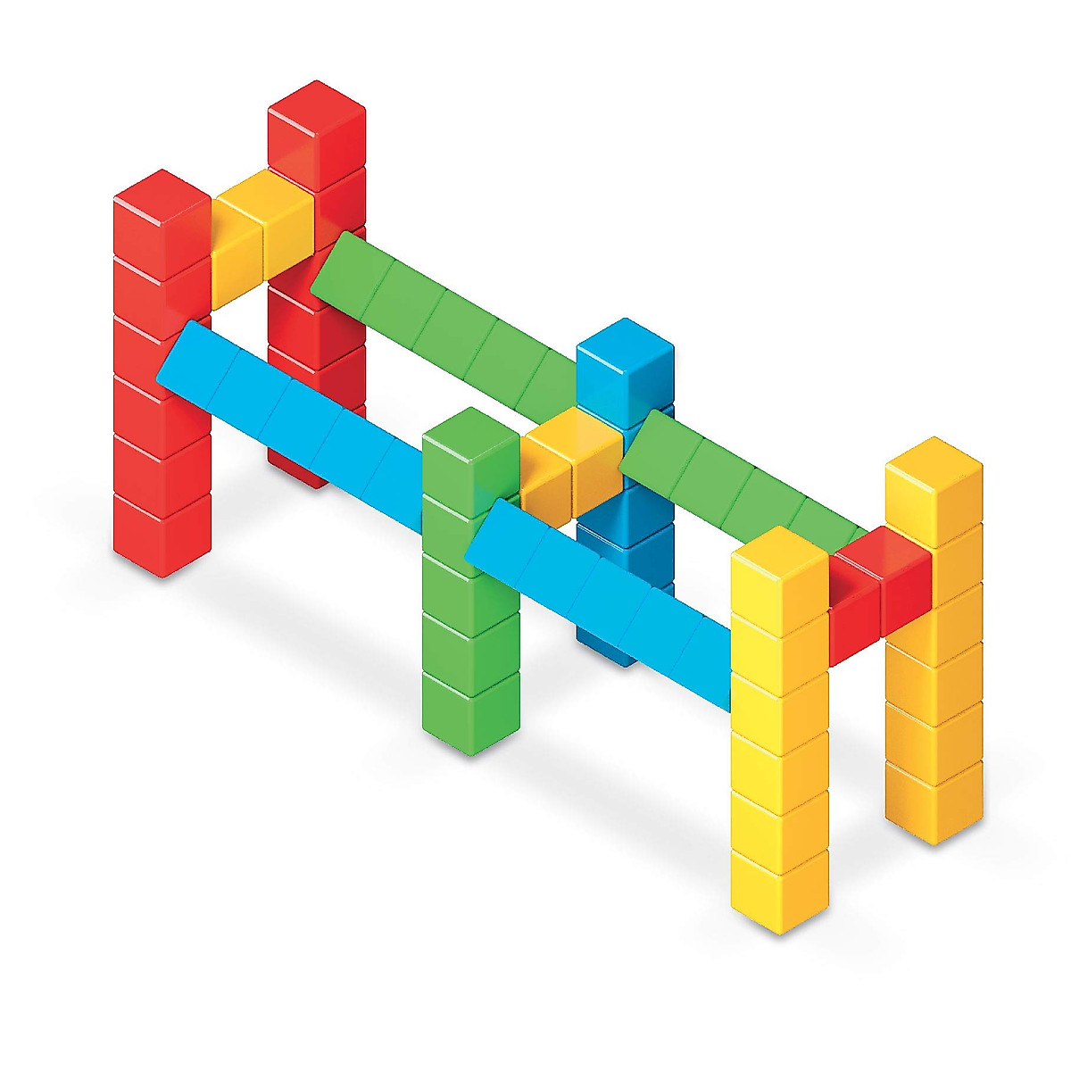 Geomag Premium Swiss-Made MagiCube 64-Piece Magnetic Stacking Cubes Building Set, Toddlers & Kids Ages 1-5, STEM Educational Toy, Creativity, Imagination, Early Learning Fun, Crystal Packaging