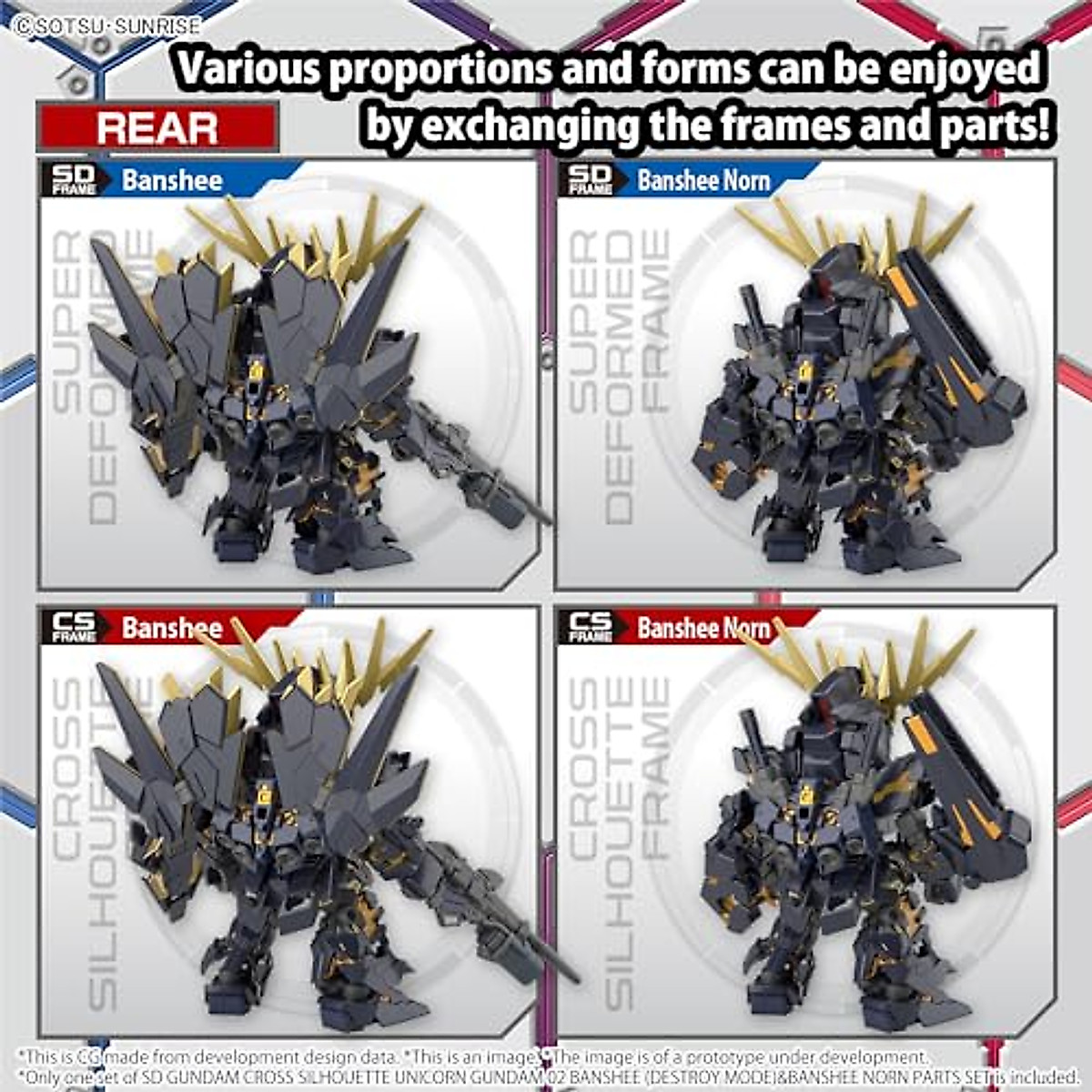 Bandai Hobby - Gundam UC - #19 Unicorn Gundam 02 Banshee (Destroy Mode) & Banshee Norn Parts Set, Bandai Spirits SDCS Model Kit