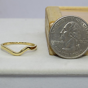 Dazzlingrock Collection 10K Women Anniversary Stackable Contour Guard Ring, Yellow Gold, Size 7