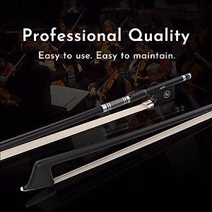 Viotti Carbon Fiber Violin Bow, Hand Crafted by Professional Violin & Bow Makers, Strong, Stiff & Well Balanced, Made with Mongolian Horse Hair, For Violinists & Fiddlers of All Skill Levels
