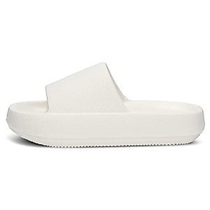 Dirk Slides for Women and Men Sandals Pillow Slippers Shower shoes Cushioned Cloud Slides,White,9 Women/7 Men