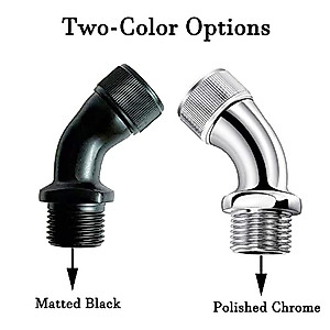 MOSELNY Shower Elbow Adapter for Shower Head,45°Angle Shower Head Extender Connector G1/2 Male to Female Shower Arm Extension for Wall-mounted Shower or Handheld Shower header Connector,Polish Chrome