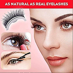 2022 New Reusable Self Adhesive Lashes, Waterproof Reusable Eyelashes No Eyeliner or Glue, Fake Eyelashes Natural Look, Stable/non-slip Natural Lashes, Perfect False Eyelashes for Women (NATURAL)