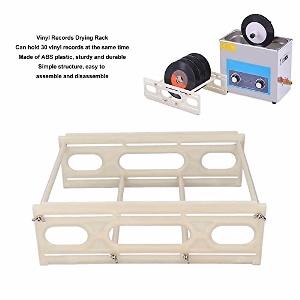 YYQTGG Record Holder,Record Drying Rack, Bending Resistant ABS Plastic Large Capacity Record Holder Storage Stand Fast Assembly Record Player Holder for Household Use