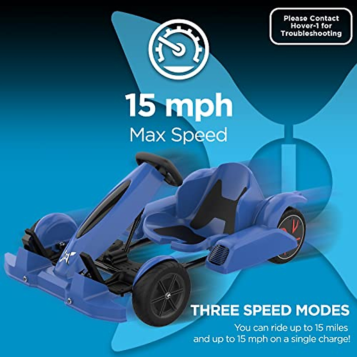 Hover-1 Formula Go Kart, 15MPH Top Speed, 15 Mile Range, 700W Brushless Motor, LED Display, 10" Pneumatic Tires Electric Go Kart, Certified & Tested - Safe for Kids, Teens, & Adults