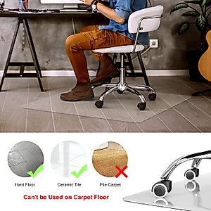 Kuyal Clear Chair Mat, Hard Floor Use, 48" x 30" Transparent Office Home Floor Protector mat Chairmats (30" X 48" Rectangle)