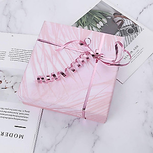 Teemico 500 Yards Rose Gold Crimped Curling Ribbon Roll Foil Balloon Ribbon for Wedding Birthday Party Balloons Decor Gift Bouquet Wrapping