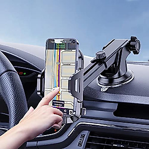 BEATYLIFE Car Phone Holder Mirror Shower Phone Holder, 2 Pack Reusable Non-Residue Phone Mount for Kitchen Bathroom Wall Makeup YouTube Video TikTok, Compatible with All Phones