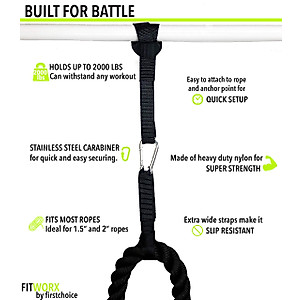 RadBizz Battle Rope Anchor Strap Kit with Bonus Battle Rope Workout Guide- FitWorx
