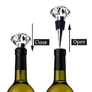 JETKONG 3 Pcs Wine Stoppers Crystal Wine and Beverage Bottle Stopper Diamond Decorative Wine Bottle Stopper (Crystal)