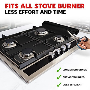 Teflon Liner Roll for Ovens, Stovetops & Grills (75” x 17”) - Custom Cut to Size & Shape Needed - Versatile Non-Stick Teflon Mat, Can Use As Oven Liner, Grill Mat, Stovetop Cover, Baking Sheet, etc.