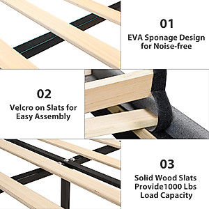 PDCOAK Full Bed Frame with Storage Headboard, Upholstered LED Bed Frame with 2 Storage Drawers Charging Station,Wood Slats Support, No Box Spring Needed, Noise Free, Grey